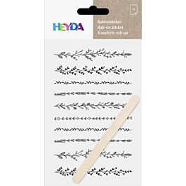 Nalepke za prenos "Rub-on Sticker" Heyda- bordura, črna, papir, karton