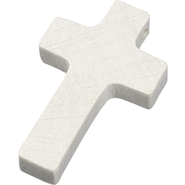Leseni križ "Wooden Cross" Knorr- 5 kos, bela, 35 x 21 x 5 mm
