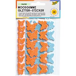 Nalepke moosgumi "Glitter Sticker- Butterflies" Folia- 40 kos, bleščice ...