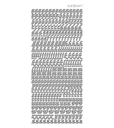 Dekorativne nalepke - male pisane črke, bele